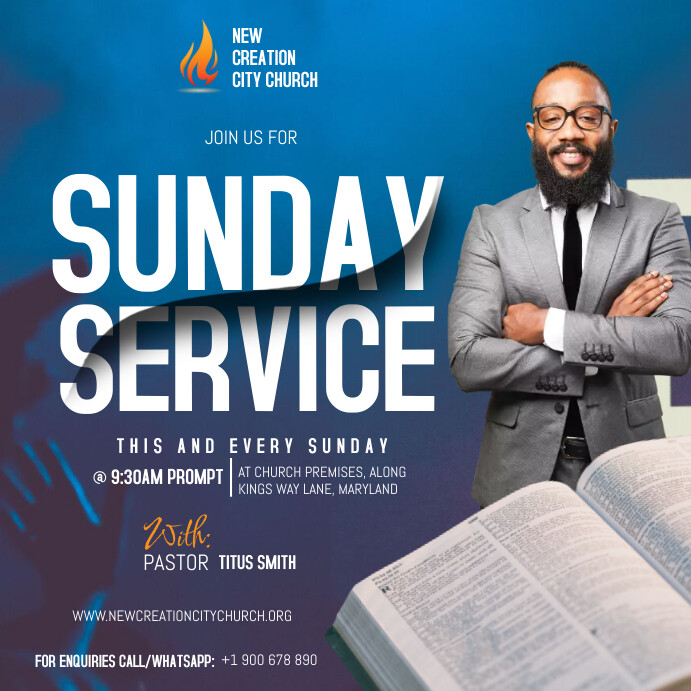 SUNDAY SERVICE POSTER Template | PosterMyWall