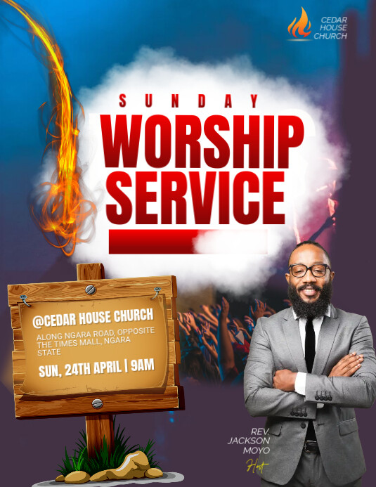 Sunday service poster Template | PosterMyWall