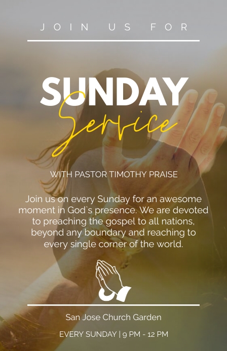 SUNDAY SERVICE POSTER Template | PosterMyWall