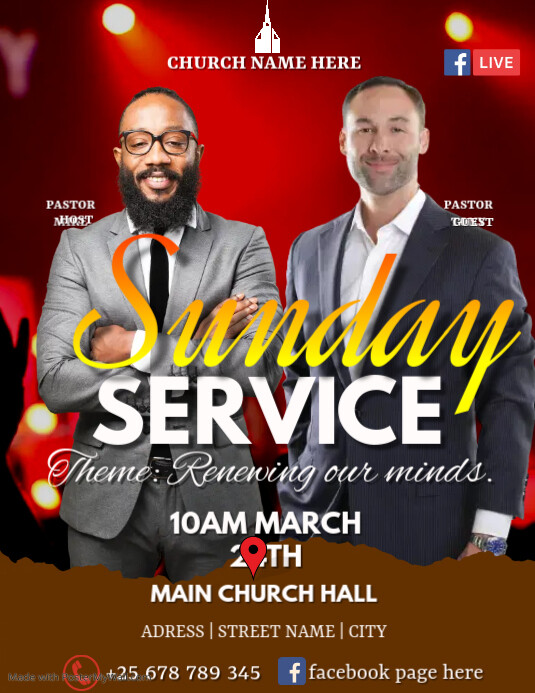 Sunday Service Poster Template | PosterMyWall