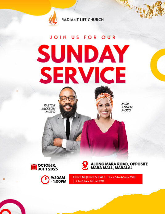 Sunday service poster Template | PosterMyWall