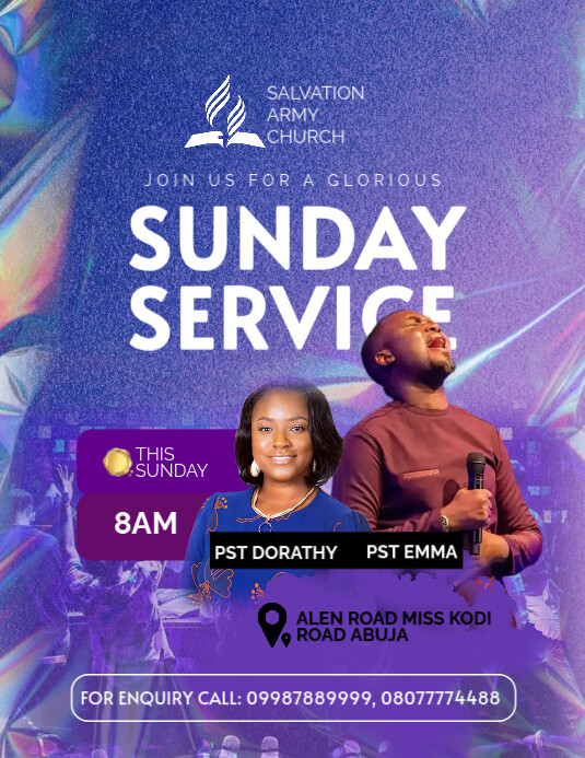 sunday service poster Template | PosterMyWall