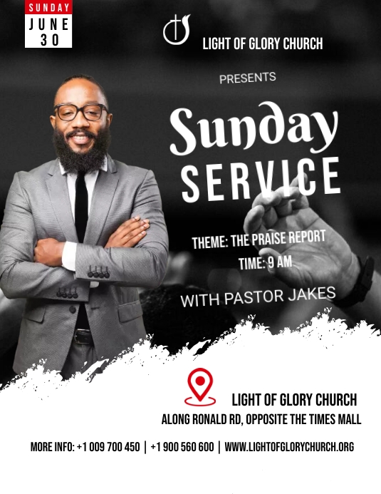SUNDAY SERVICE POSTER Template | PosterMyWall