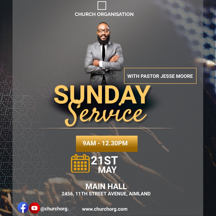 SUNDAY SERVICE POSTER Template | PosterMyWall