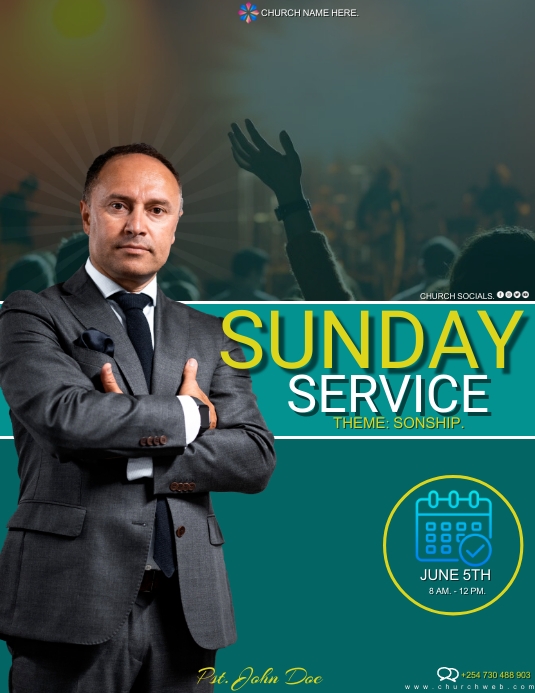 Copy of Sunday service poster | PosterMyWall