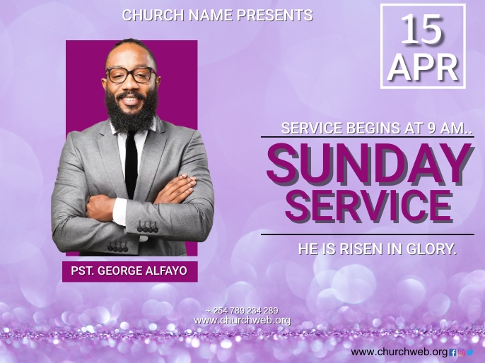 Copy of Sunday service poster | PosterMyWall