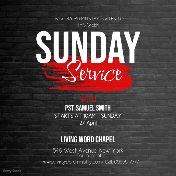 sunday service poster Template | PosterMyWall