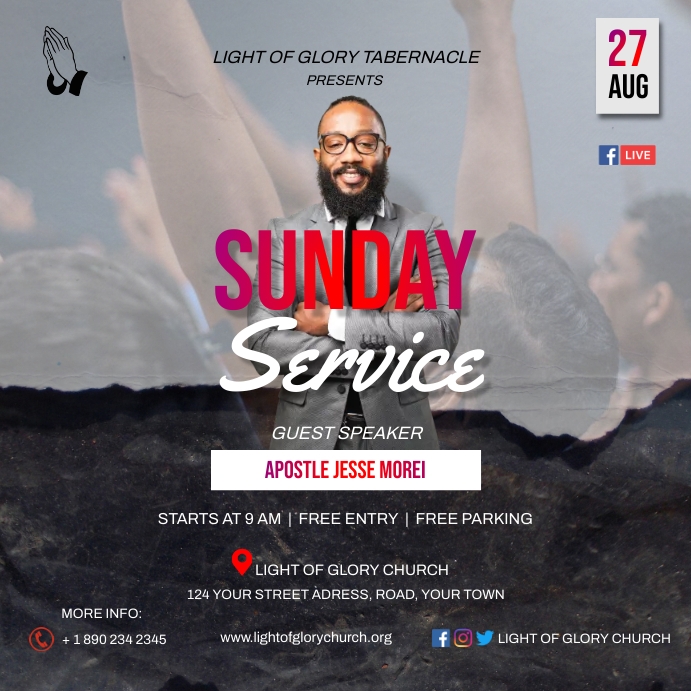SUNDAY SERVICE POSTER Template | PosterMyWall