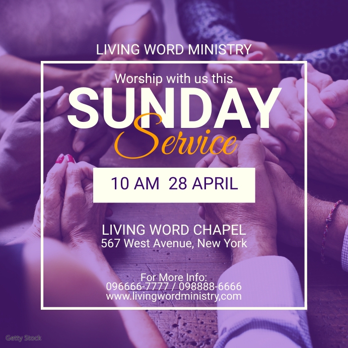 sunday service poster Template | PosterMyWall