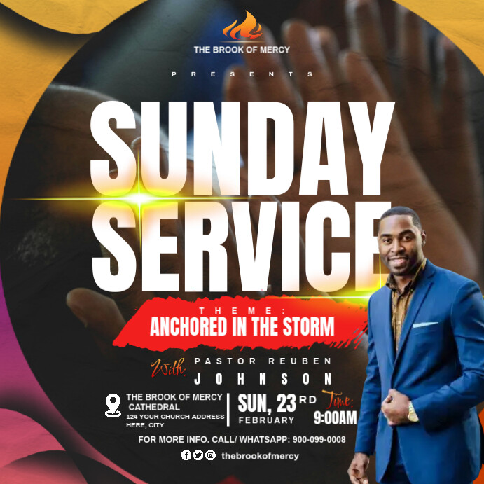 Sunday Service Poster Template | PosterMyWall