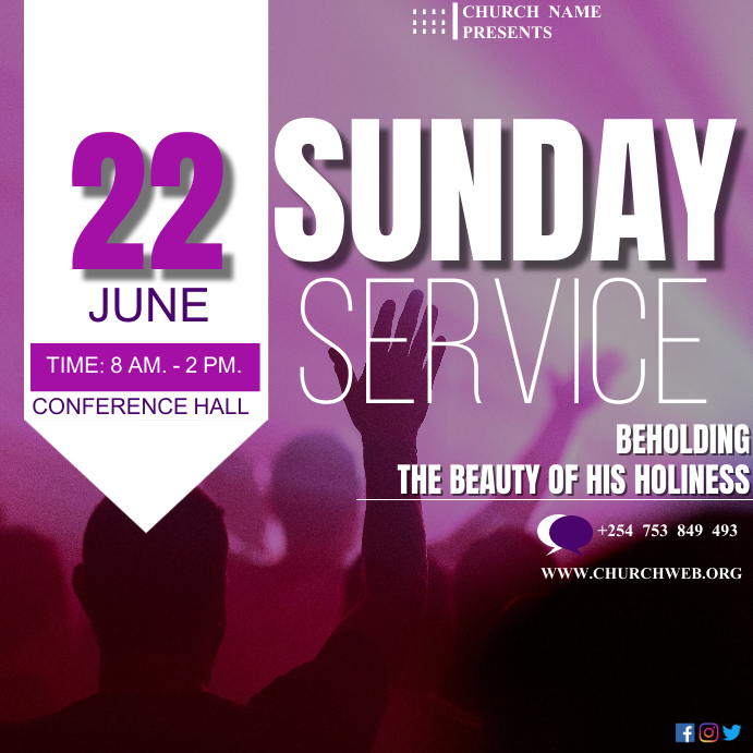 Sunday service poster Template | PosterMyWall