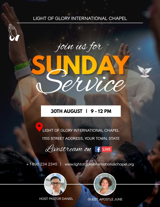SUNDAY SERVICE POSTER Template | PosterMyWall