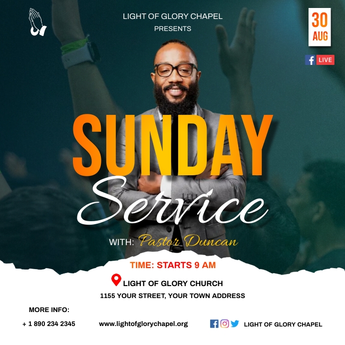 SUNDAY SERVICE POSTER Template | PosterMyWall