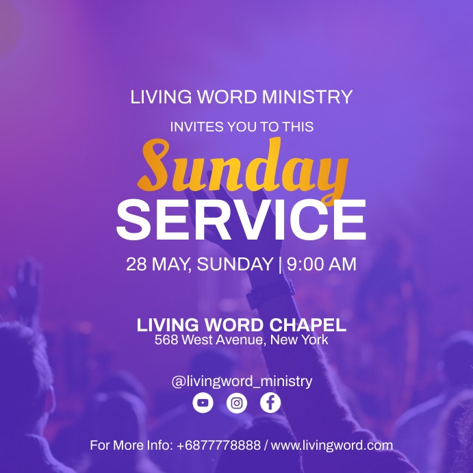 sunday service poster Template | PosterMyWall