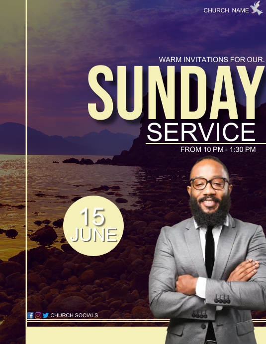 Sunday service poster Template | PosterMyWall