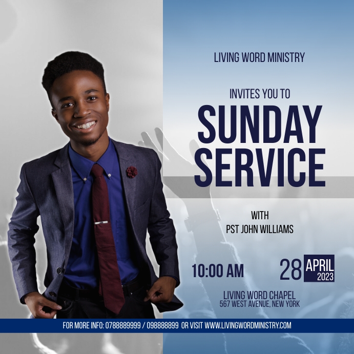 sunday service poster Template | PosterMyWall