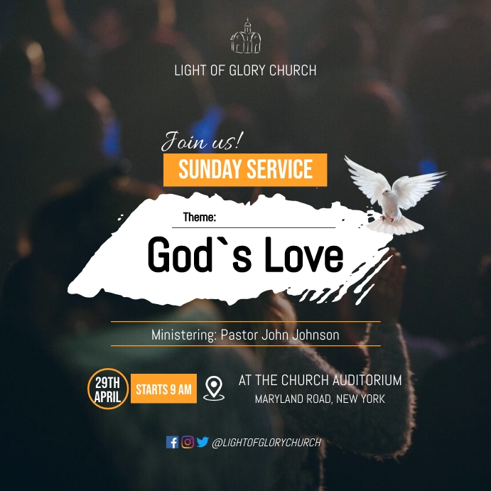 SUNDAY SERVICE POSTER Template | PosterMyWall