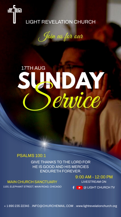 Plantilla de Del Cartel Del Servicio Dominical | PosterMyWall