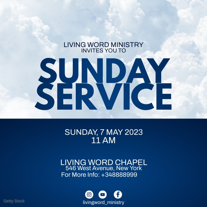 sunday service poster Template | PosterMyWall