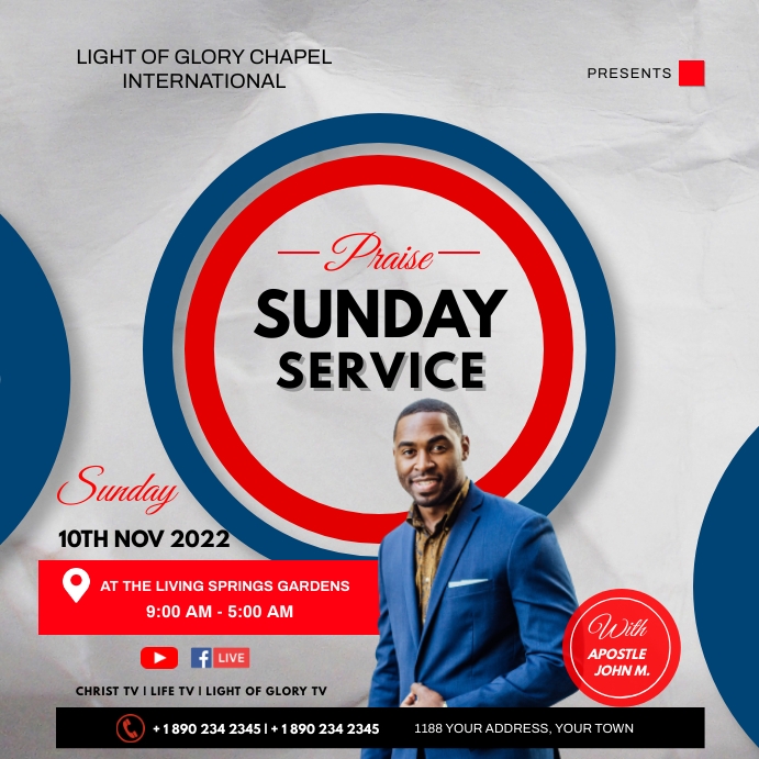SUNDAY SERVICE POSTER Template | PosterMyWall