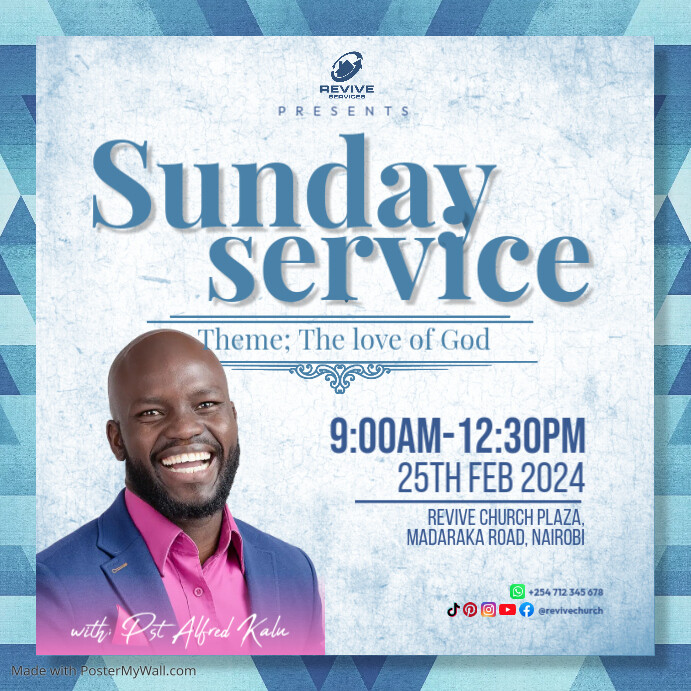 Sunday service poster Template | PosterMyWall