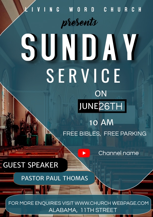 Copy of Sunday service poster | PosterMyWall