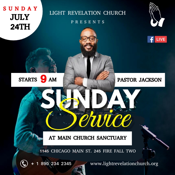 SUNDAY SERVICE POSTER Template | PosterMyWall