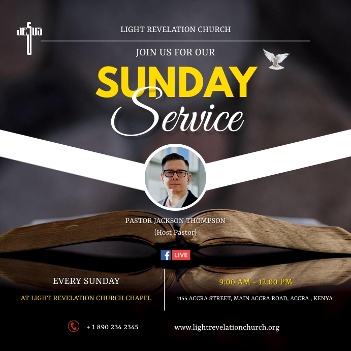 SUNDAY SERVICE POSTER Template | PosterMyWall