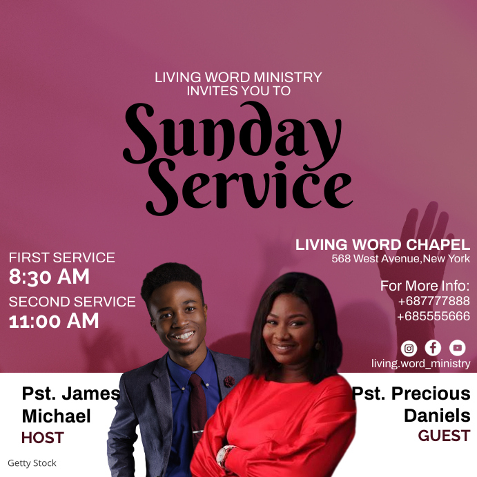 sunday service poster Template | PosterMyWall