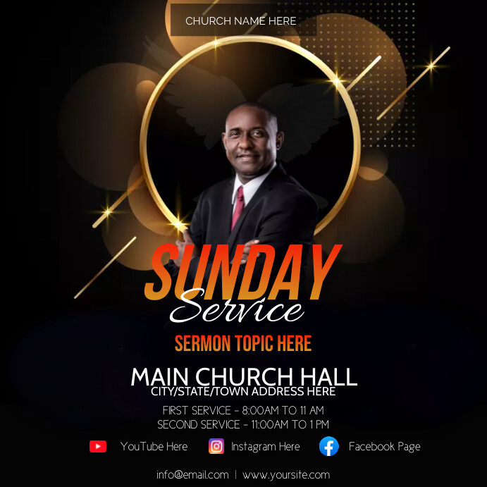 Sunday service poster Template | PosterMyWall