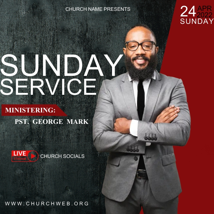 Copy of Sunday service poster | PosterMyWall