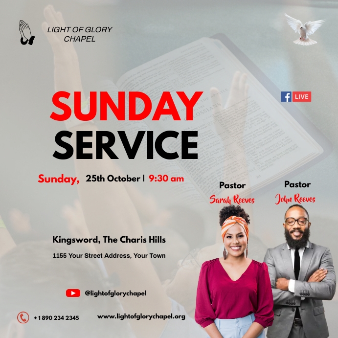 Plantilla de Del Cartel Del Servicio Dominical | PosterMyWall