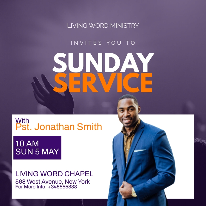 sunday service poster Template | PosterMyWall