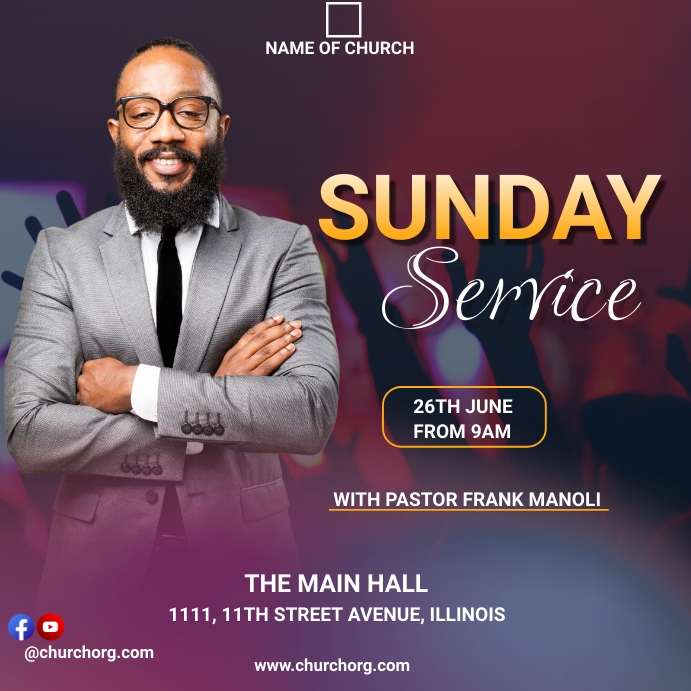 SUNDAY SERVICE POSTER Template | PosterMyWall