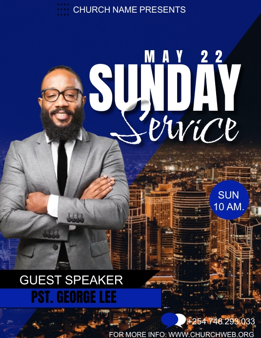 Copy of Sunday service poster | PosterMyWall