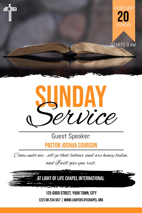 SUNDAY SERVICE POSTER Template | PosterMyWall
