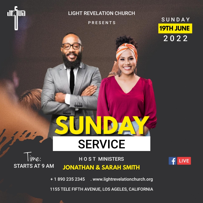 SUNDAY SERVICE POSTER Template | PosterMyWall