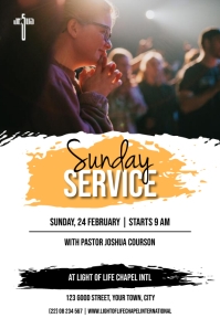 Church Sunday Service invitation flyer Template | PosterMyWall