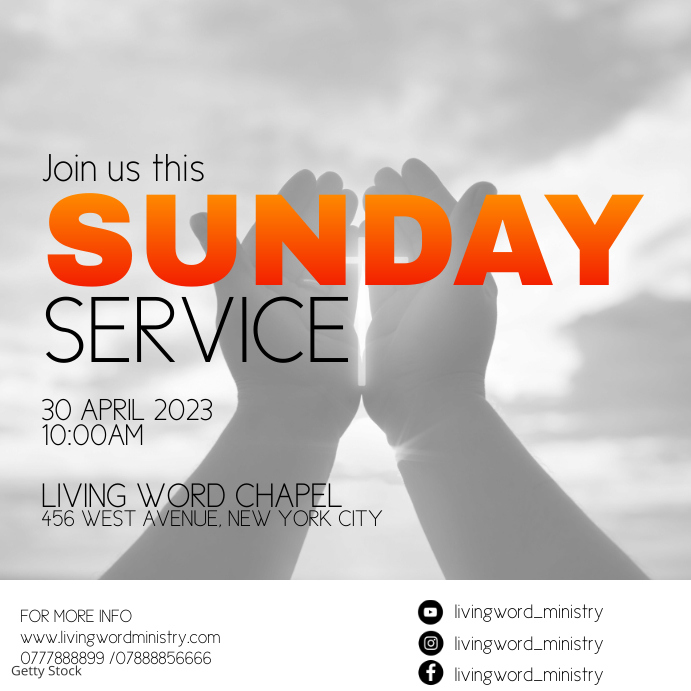 sunday service poster Template | PosterMyWall