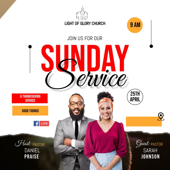 SUNDAY SERVICE POSTER Template | PosterMyWall