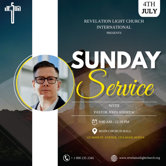 SUNDAY SERVICE POSTER Template | PosterMyWall