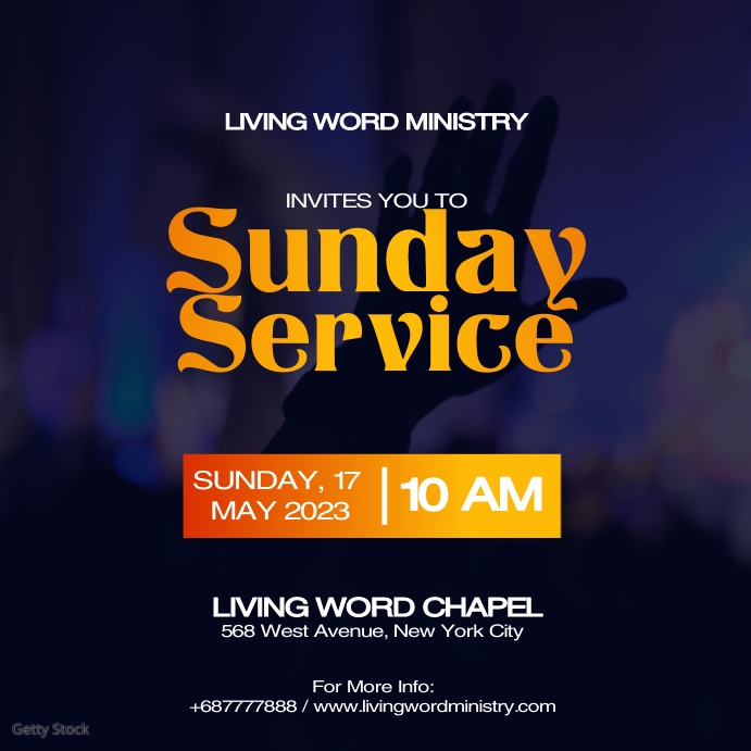 sunday service poster Template | PosterMyWall