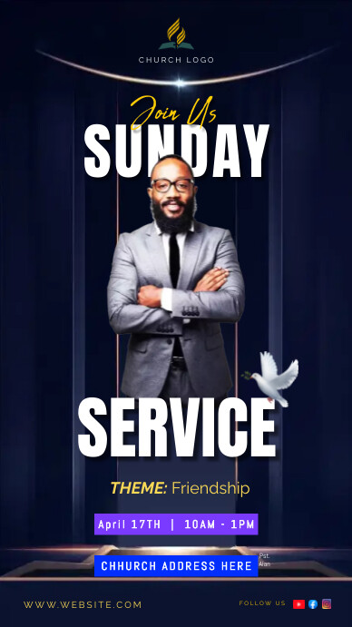 Sunday Service Poster Template | PosterMyWall