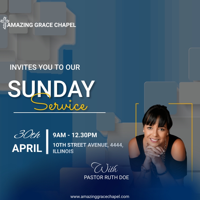 Sunday service poster Template | PosterMyWall