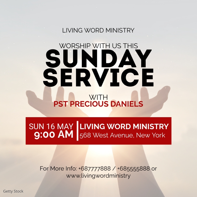 sunday service poster Template | PosterMyWall