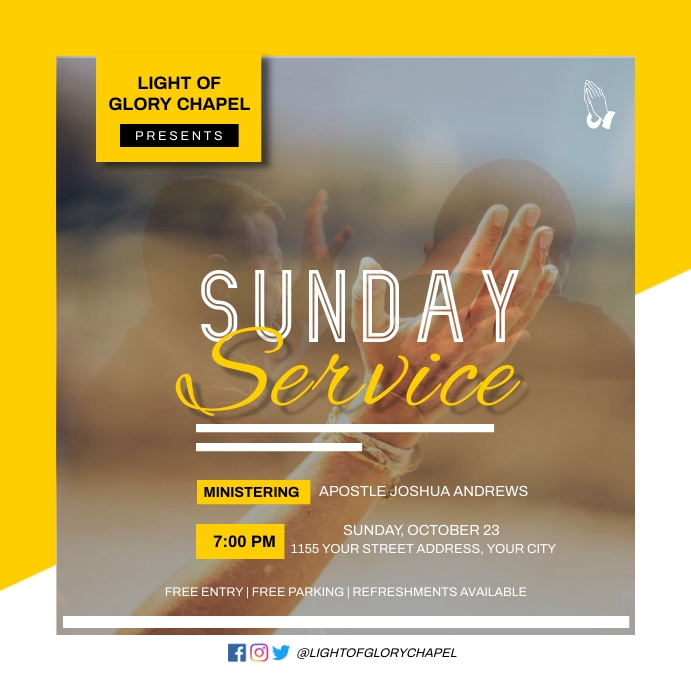 SUNDAY SERVICE POSTER Template | PosterMyWall