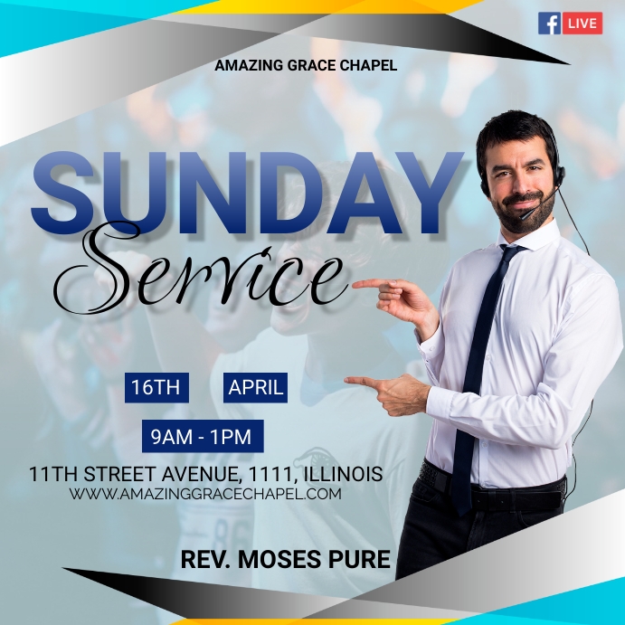 Sunday service poster Template | PosterMyWall