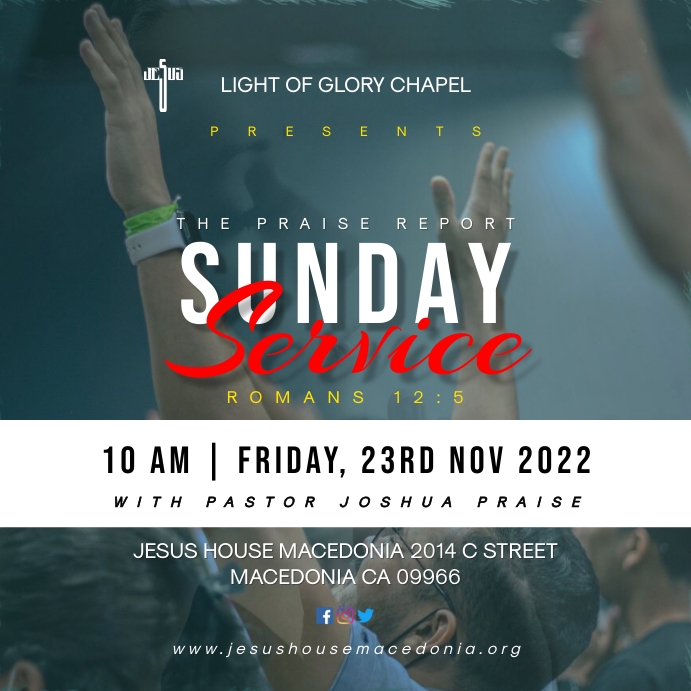 SUNDAY SERVICE POSTER Template | PosterMyWall