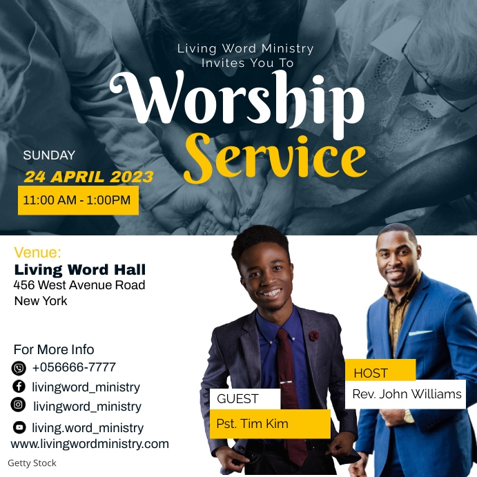 sunday service poster Template | PosterMyWall