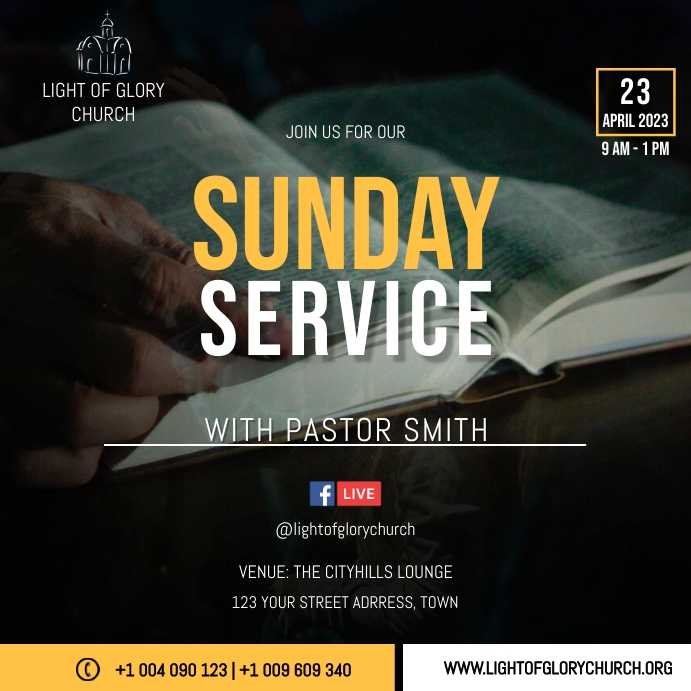 Plantilla de SUNDAY SERVICE POSTER | PosterMyWall